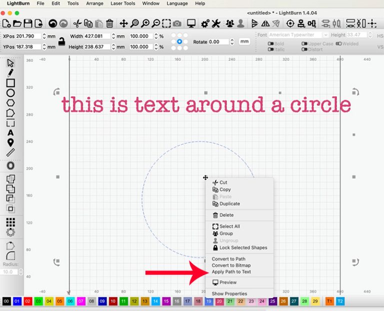 How to Wrap Text Around a Circle in Lightburn