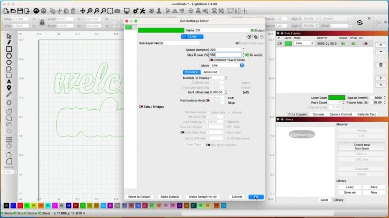 Two Ways to Outline Text in Lightburn