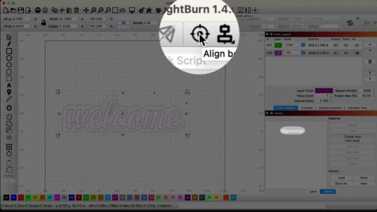 Two Ways to Outline Text in Lightburn
